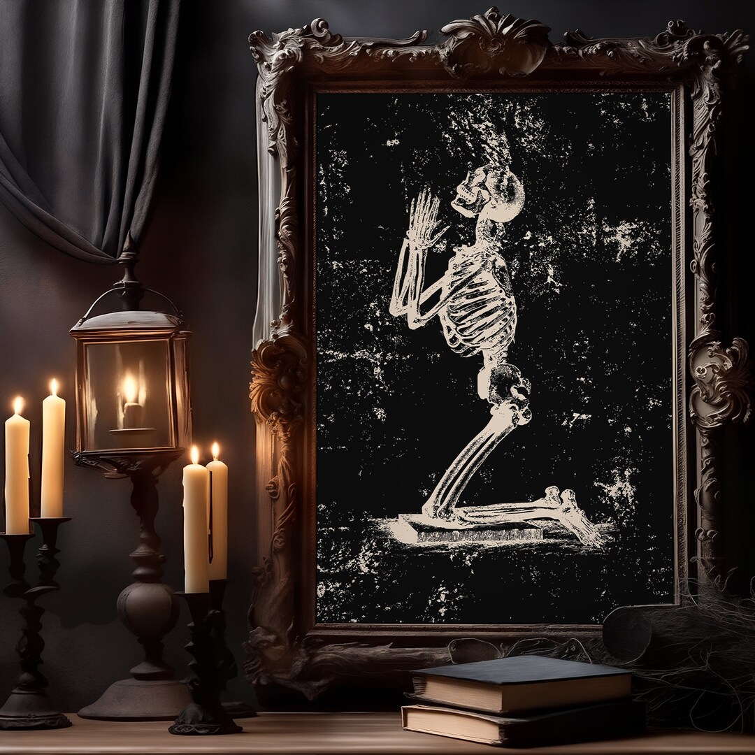 Skeleton Poster Printable Halloween Wall Art Halloween Decor, Halloween ...