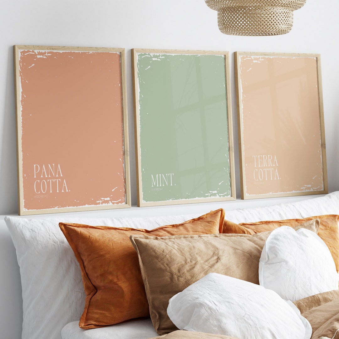 Pastel Gallery Wall Boho Minimalist Wall Prints Set of 3 Printable Boho ...