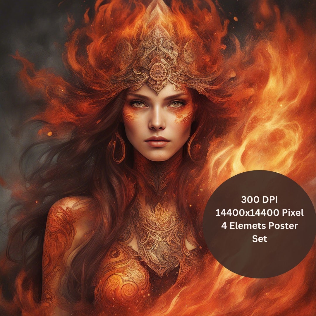 High Quality 4 Element Digital Printable Poster Set Bring - Etsy