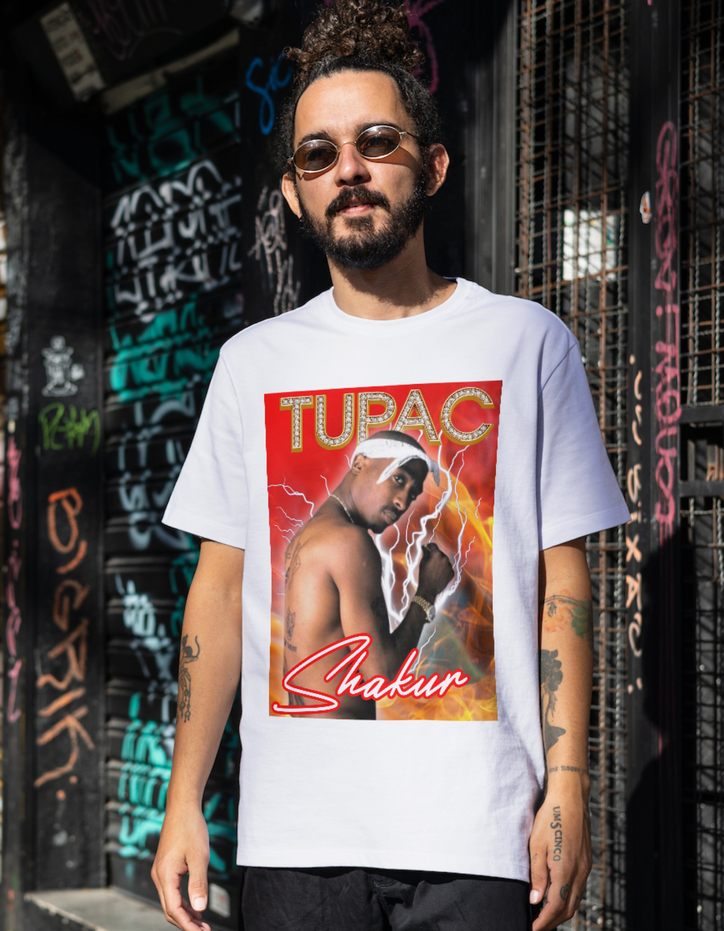 Tupac Graphic Tee PNG - Etsy Canada