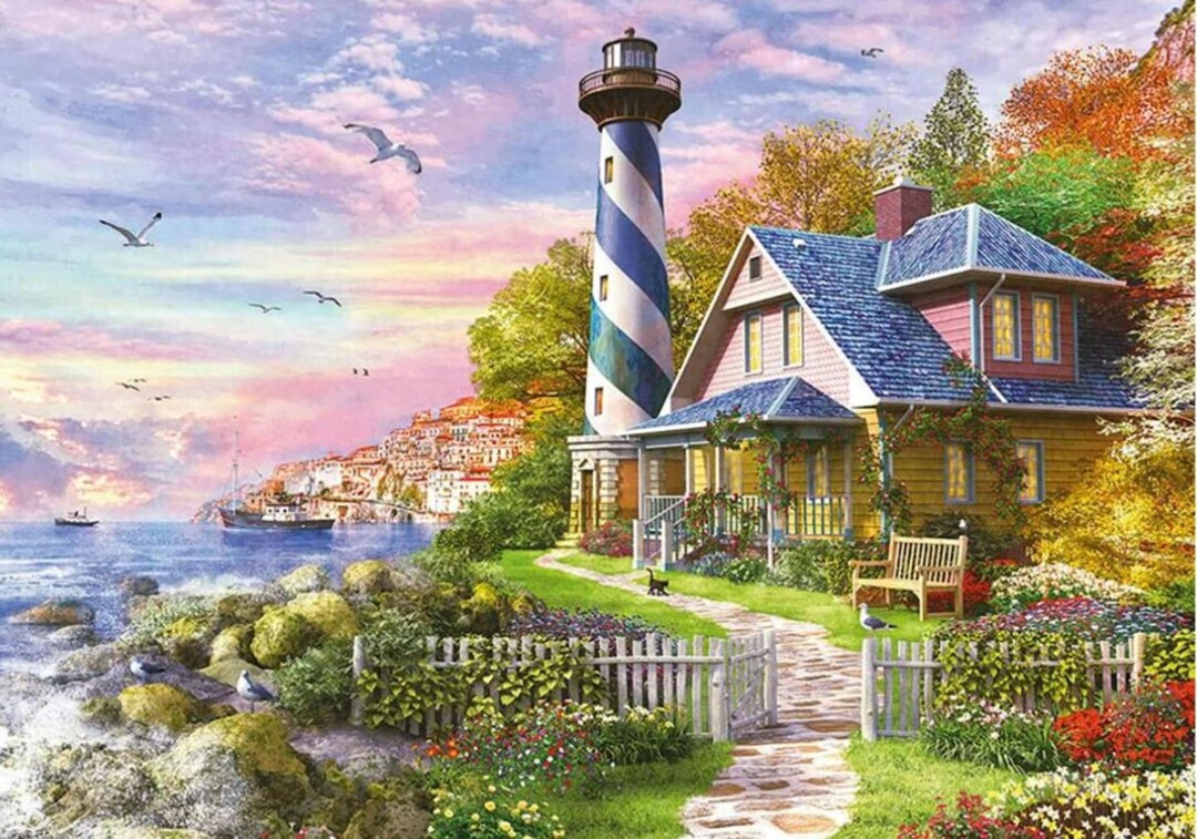 4000 Piece Premium Jigsaw Puzzle for Adults, Lighthouse at Rock Bay - Etsy