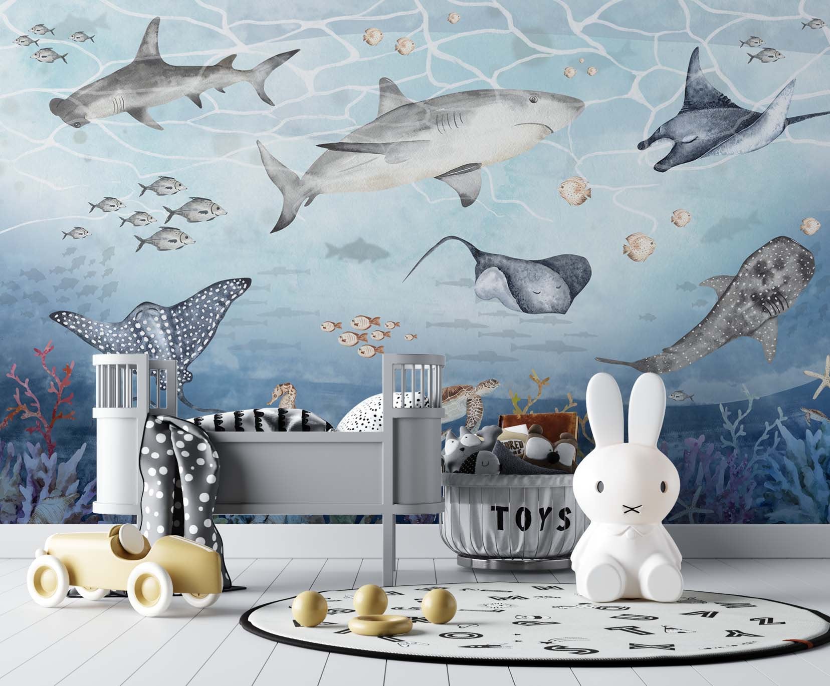 Kids Wallpaper-animals Fish Wall Mural-peel and Stick Wallpaper ...