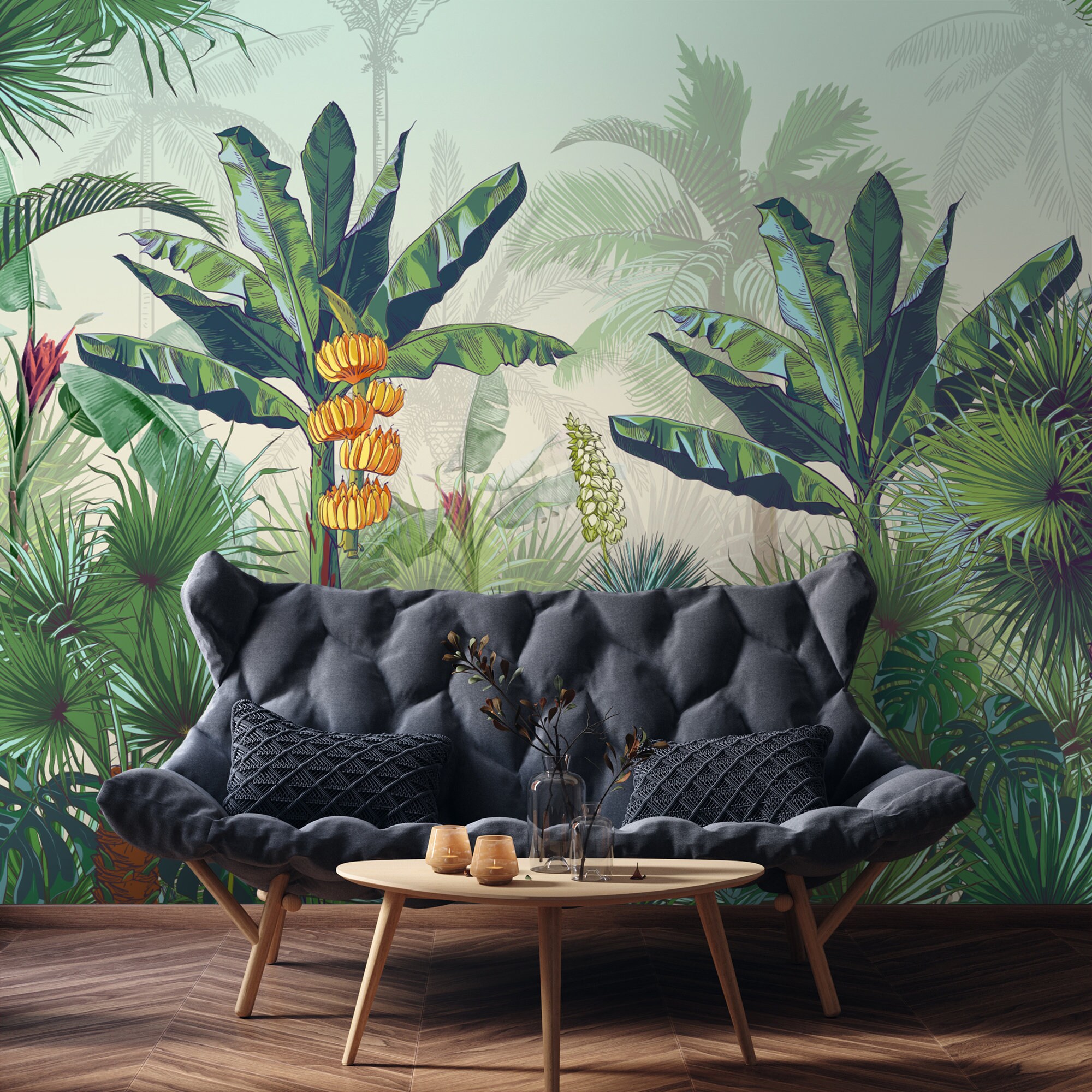 Tropical Rainforest Wallpaper, Peel and Stick Tree Wall Mural - Etsy