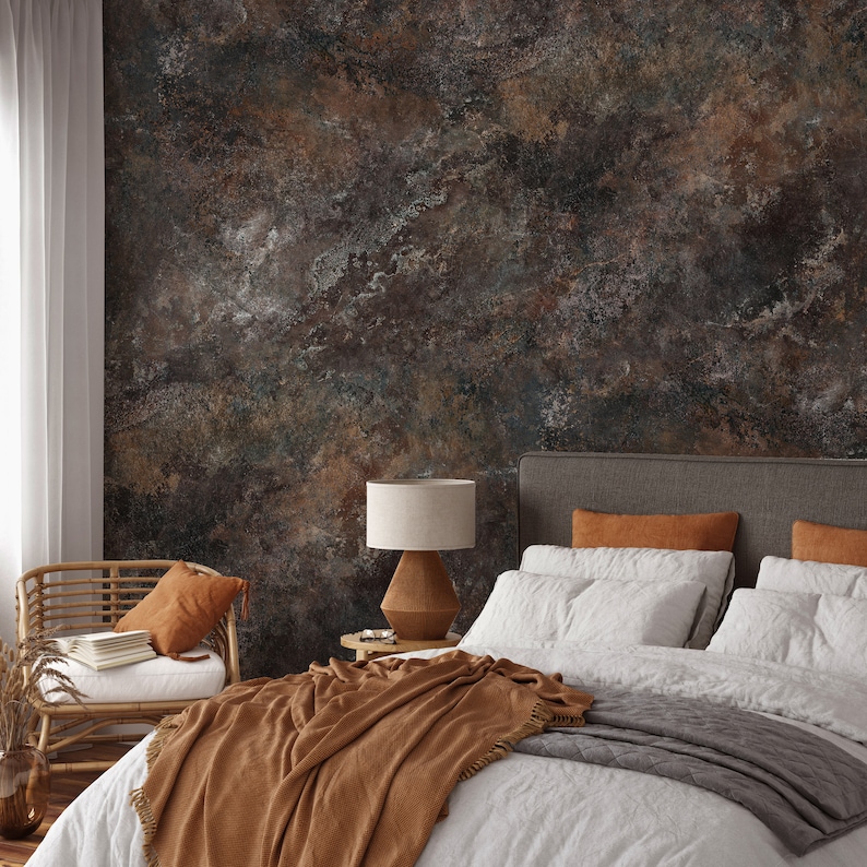 Rust Wall Mural, Concrete Wallpaper Peel and Stick, Textured Grunge ...