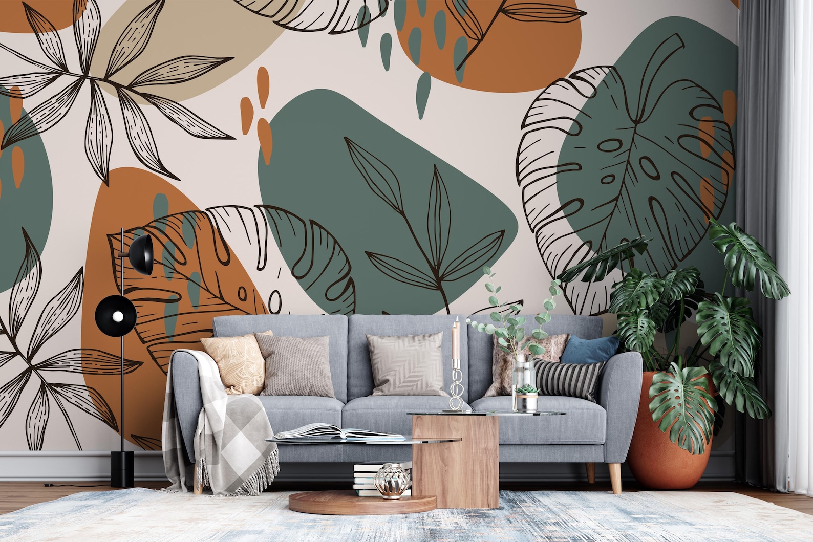 Tropical Big Leaf Wallpaper-trendy Wall Covering-tropicalwallpaper ...