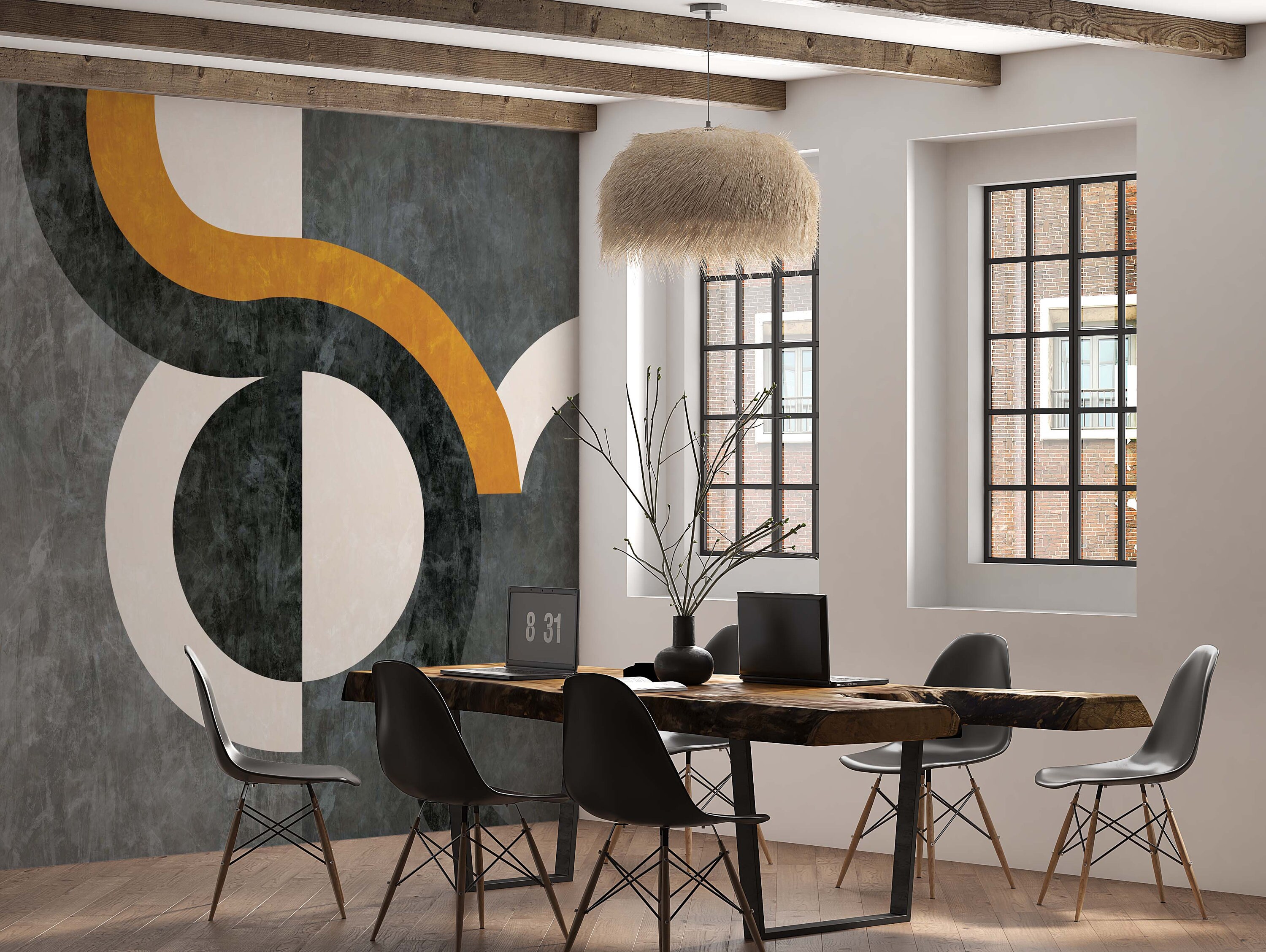 Geometric Wallpaper: Abstract Shape Art, Peel and Stick Wall Mural - Etsy
