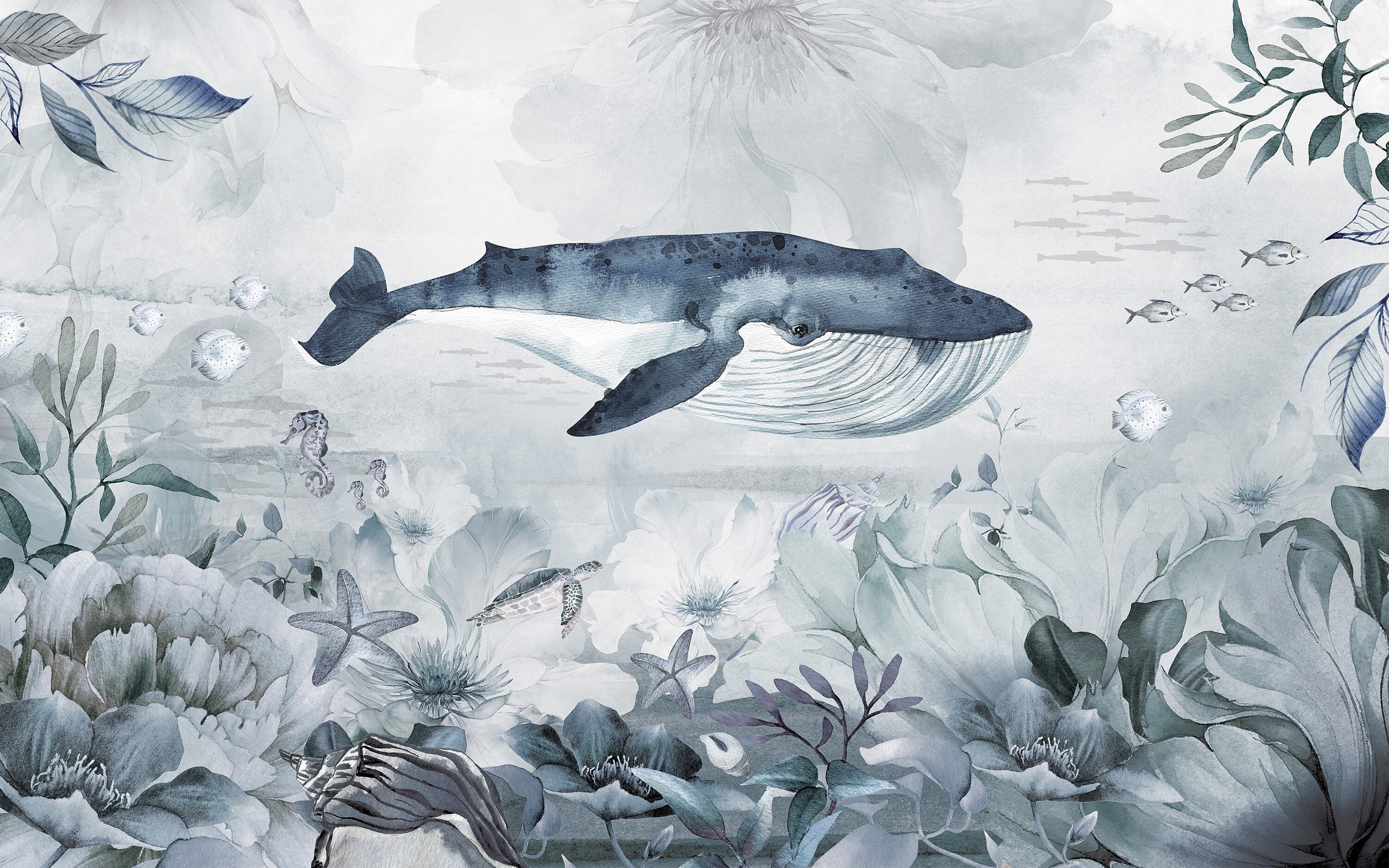 Kids Wallpaper, Animals Fish Wall Mural Peel and Stick Wallpaper - Etsy