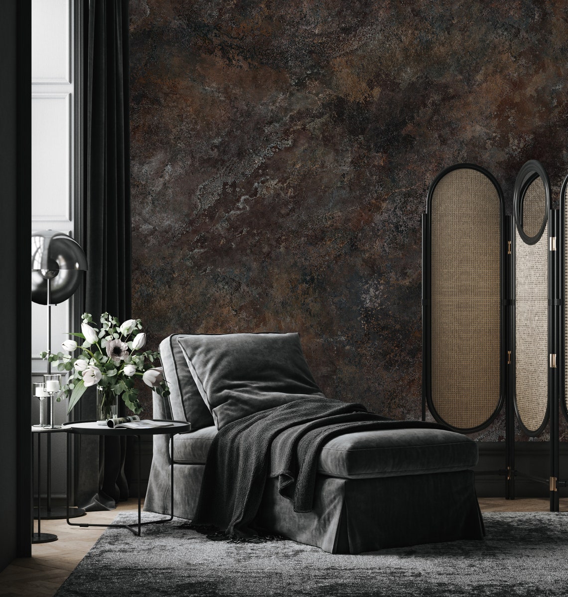 Rust Wall Mural, Concrete Wallpaper Peel and Stick, Textured Grunge ...