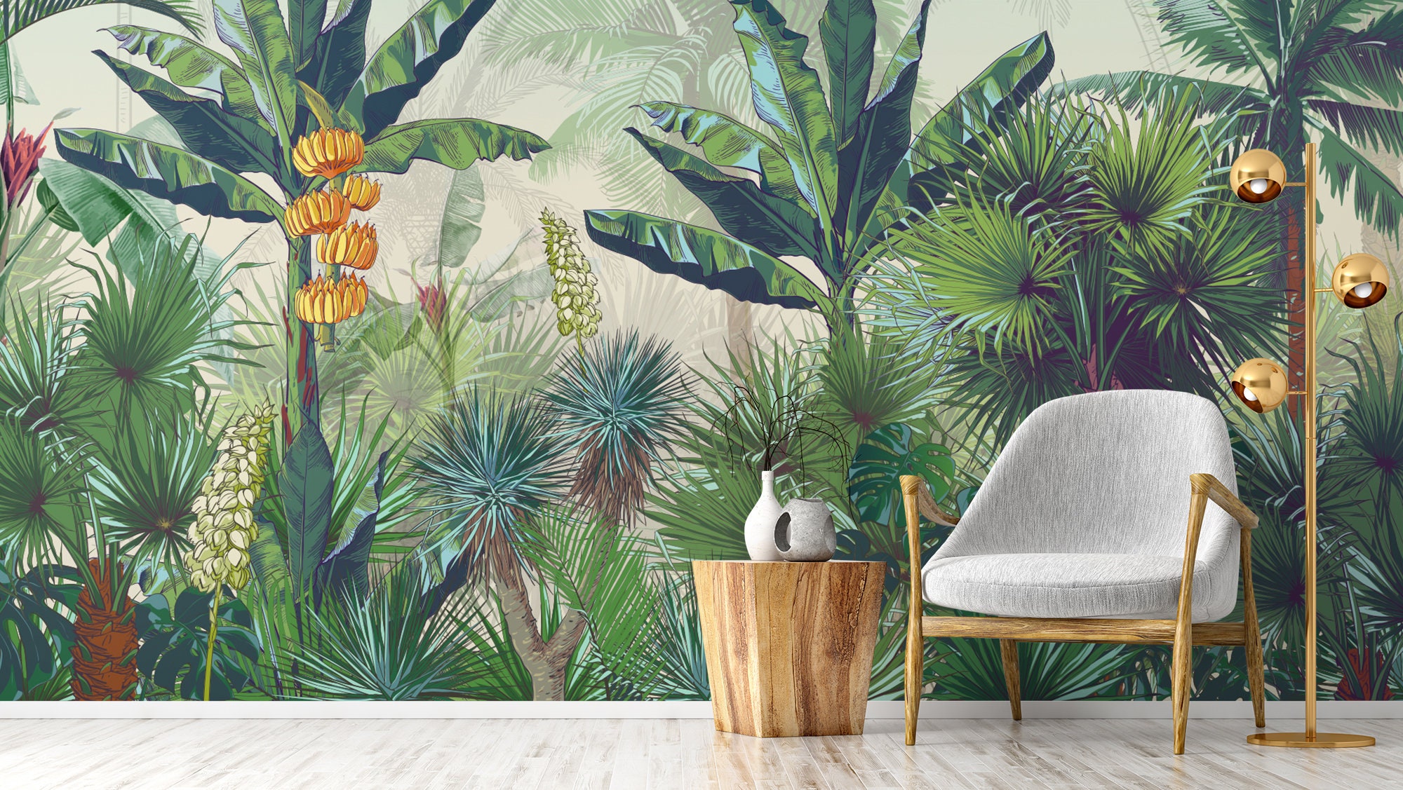 Tropical Rainforest Wallpaper, Peel and Stick Tree Wall Mural - Etsy