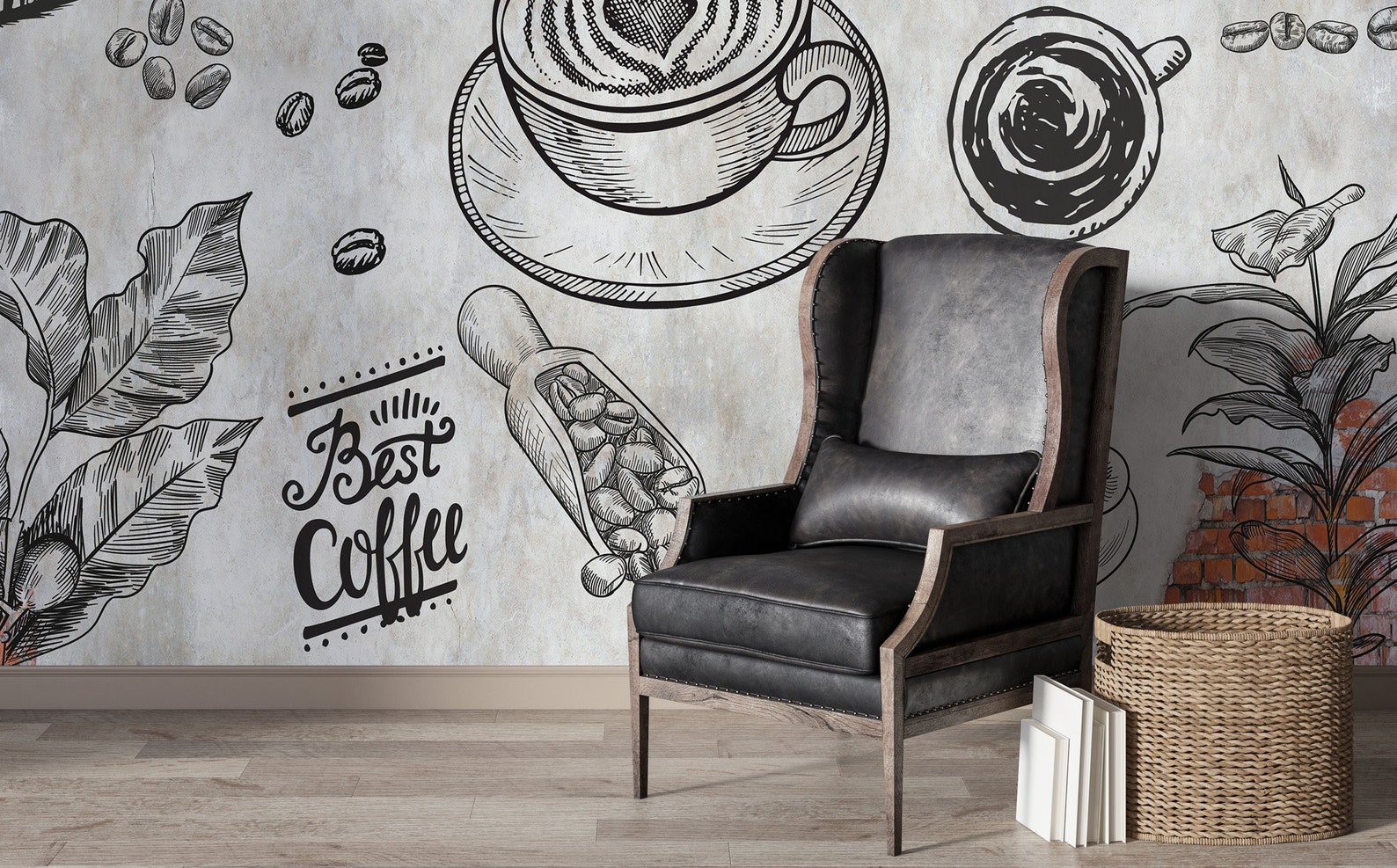 French Style Cafe Mural, Coffe Shop Wall Mural, Coffee Shop Wallpaper ...