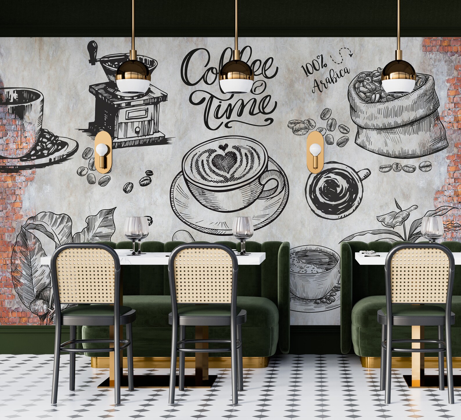 French Cafe Peel and Stick Wallpaper Mural, Customizable - Etsy