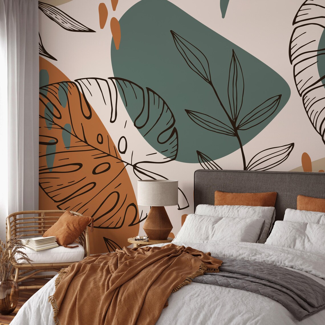 Tropical Big Leaf Wallpaper-trendy Wall Covering-tropicalwallpaper ...