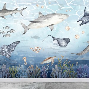 Kids Wallpaper-animals Fish Wall Mural-peel and Stick Wallpaper ...
