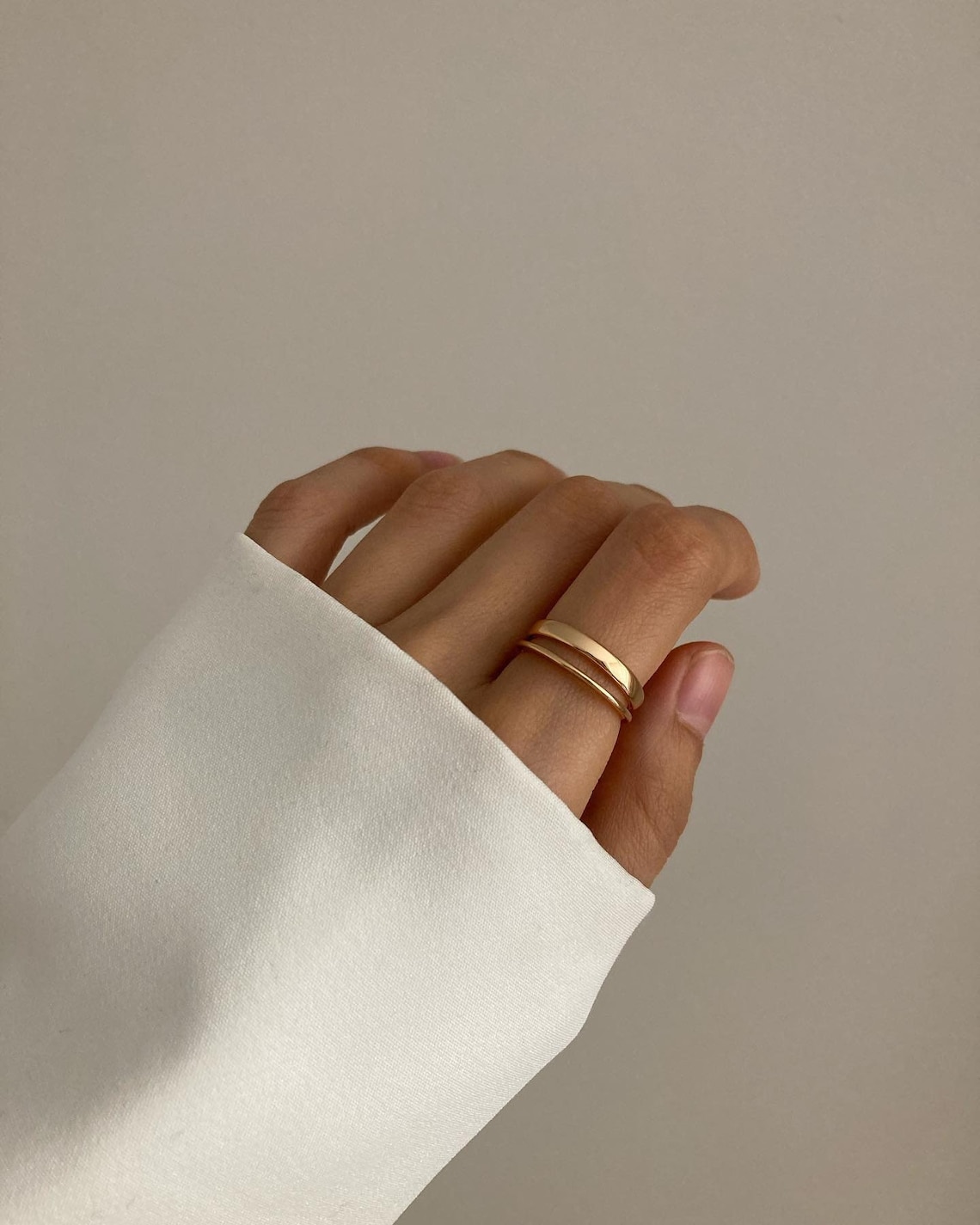 Double Band Ring Custom Double Band Ring Double Band Shaped - Etsy