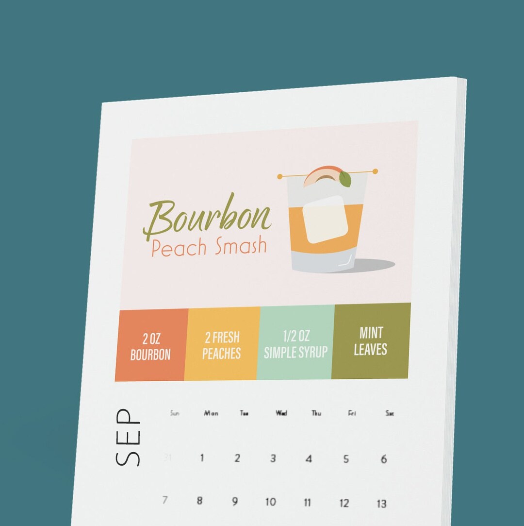 Artisanal Cocktail Recipe Calendar Bespoke Mixology - Etsy