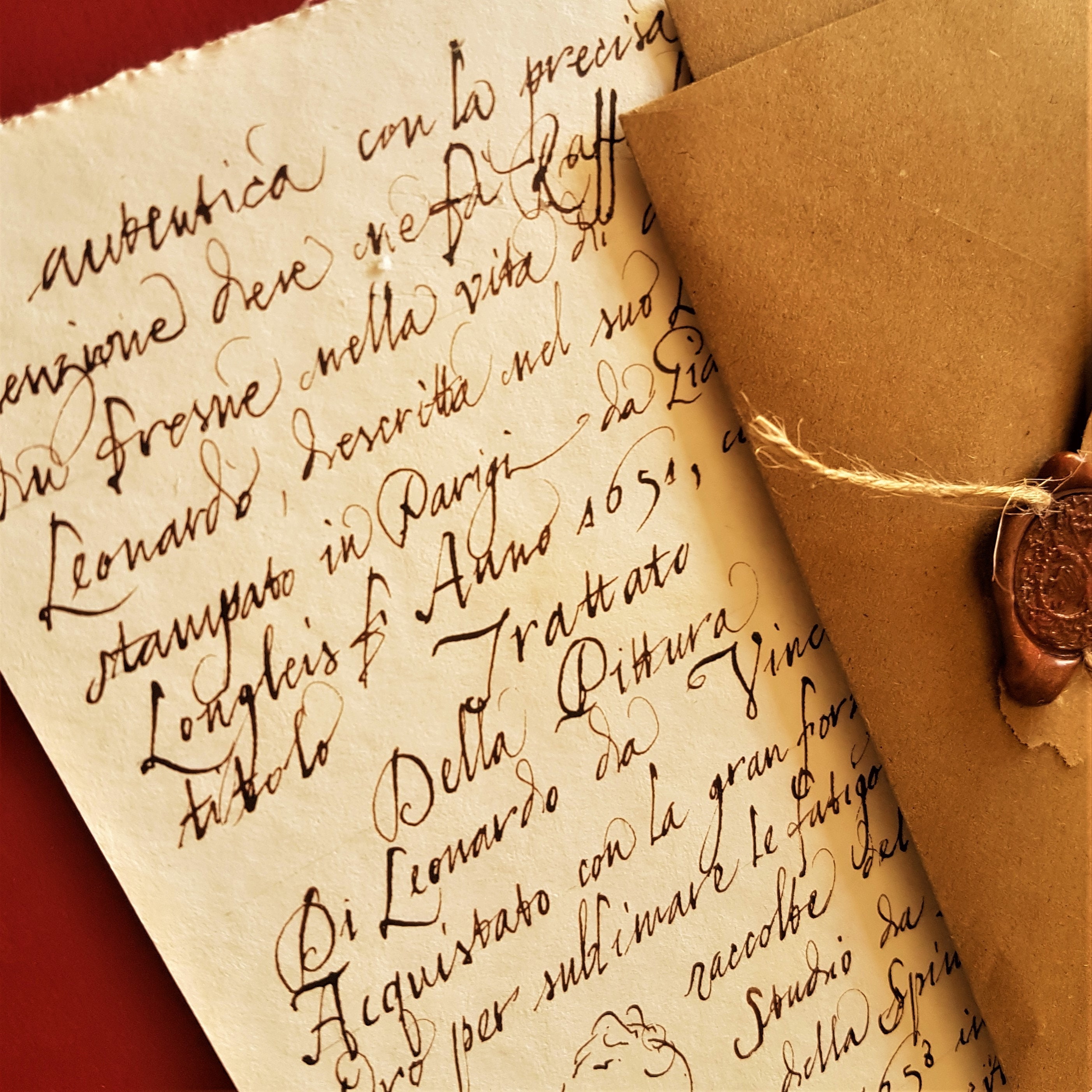 Handwritten Letter With Sealing Wax and Renaissance Sketch, for ...