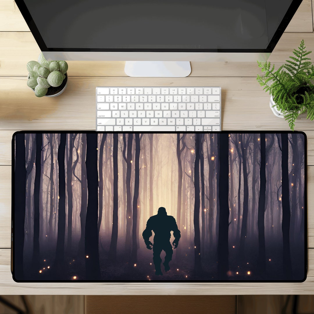 Bigfoot Desk Mat: Eerie Forest Computer Accessory - Etsy