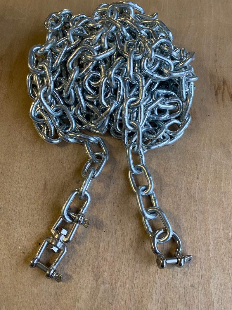 10 Meters of 6mm Galvanised Anchor Chain Boat Mooring Chain With A 6mm ...