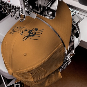 Embroidered Music Hat for Musicians and Music Lovers • Mesh Back ...