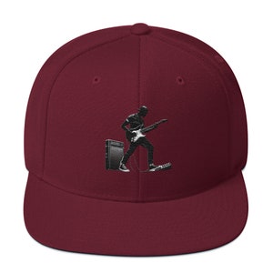 Electric Guitar Player Embroidered Snapback Hat - Etsy