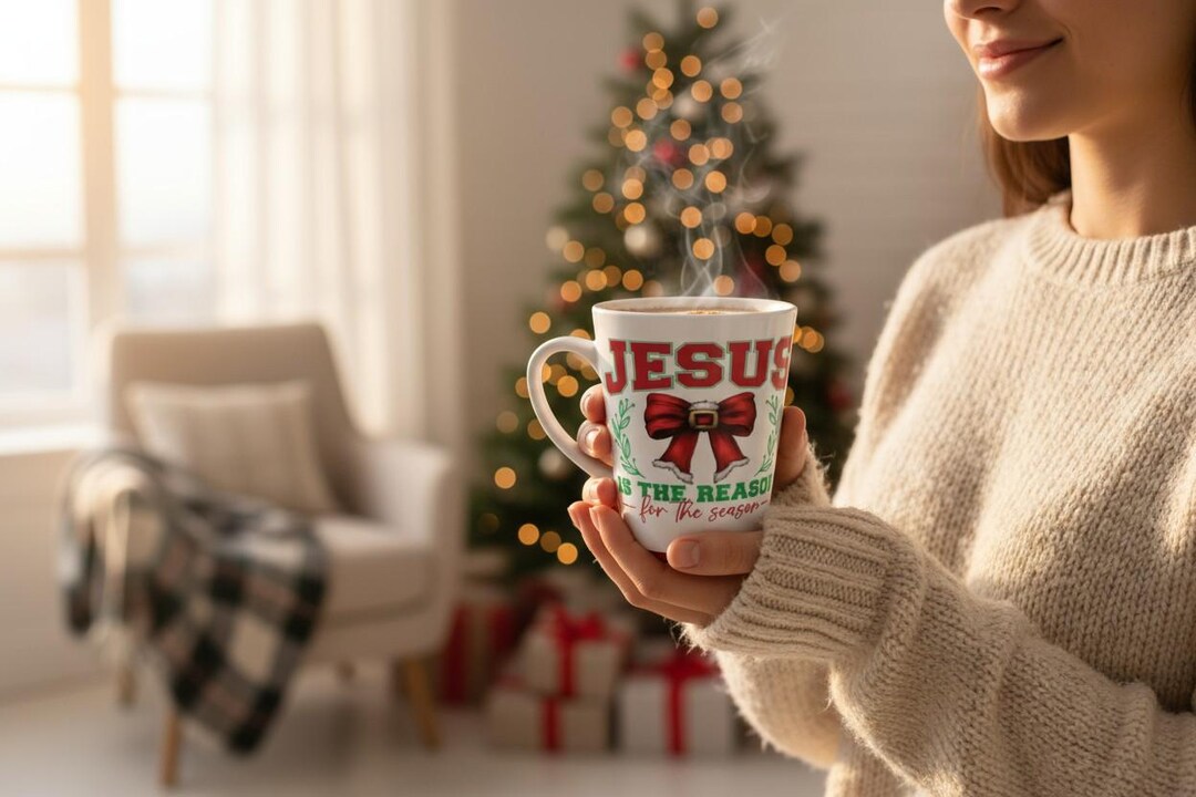 Christmas Latte Mug, Holiday Jesus Design, Religious Gift - Etsy