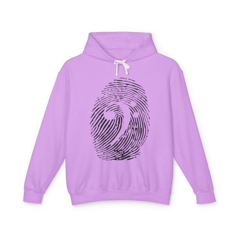 Bass Clef Note Fingerprint Design Hoodie - Unique Music Lover Gift ...