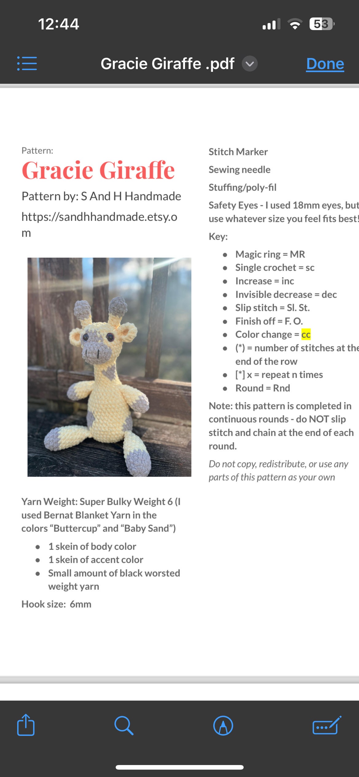 Gracie Giraffe Crochet Pattern - Etsy