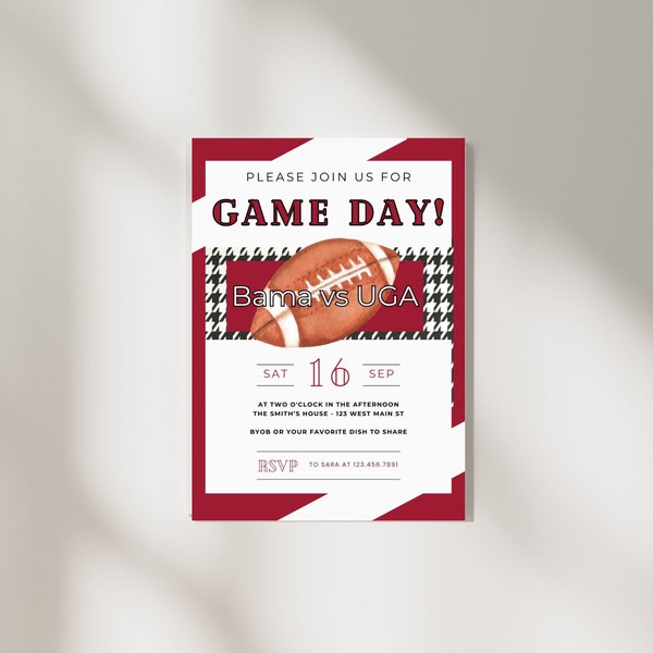 Alabama Football Party Invitation - Etsy