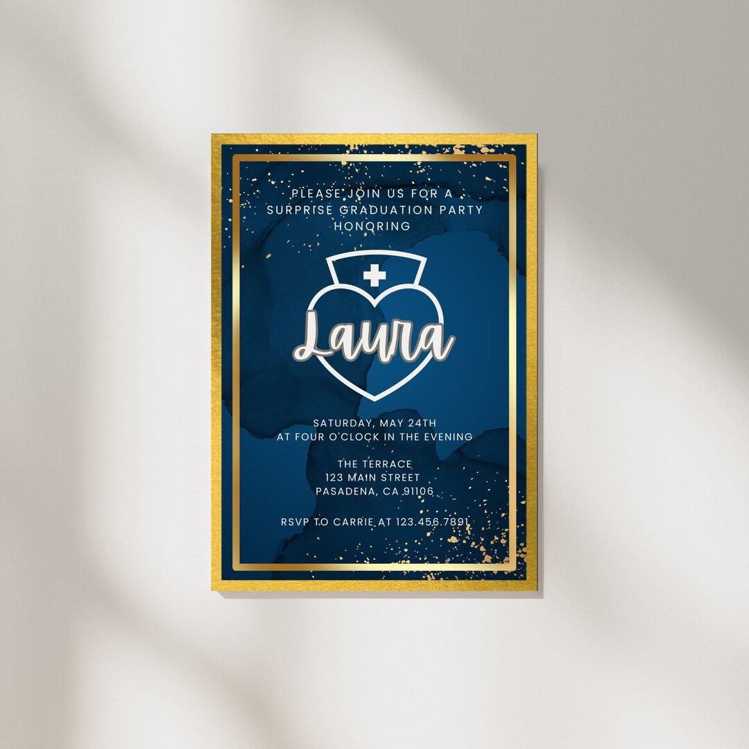 Nursing School Graduation Party Invitation - Custom - You Pick Colors ...