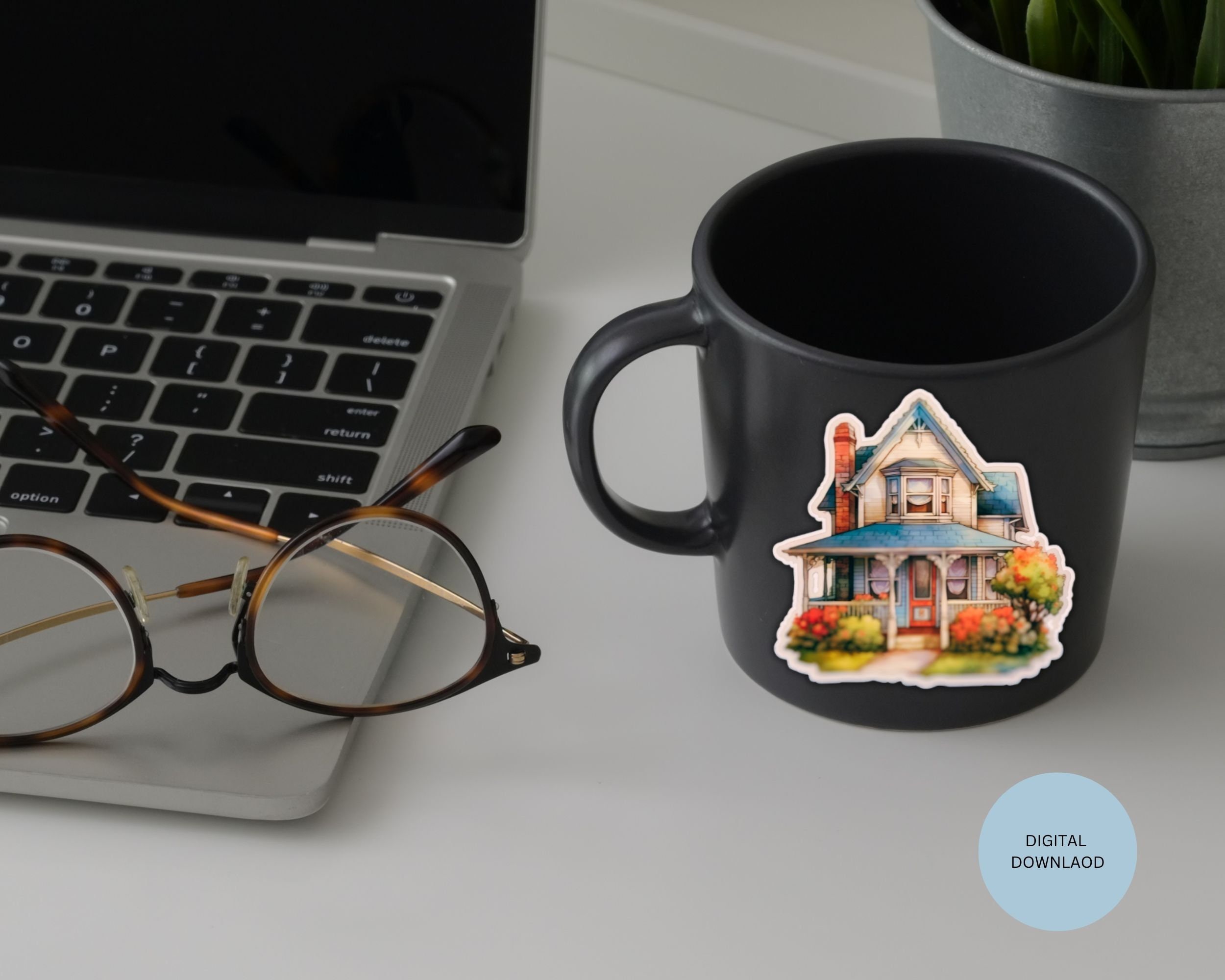 15 Digital Vintage House Stickers Bundle Printable Summer Home Decor ...