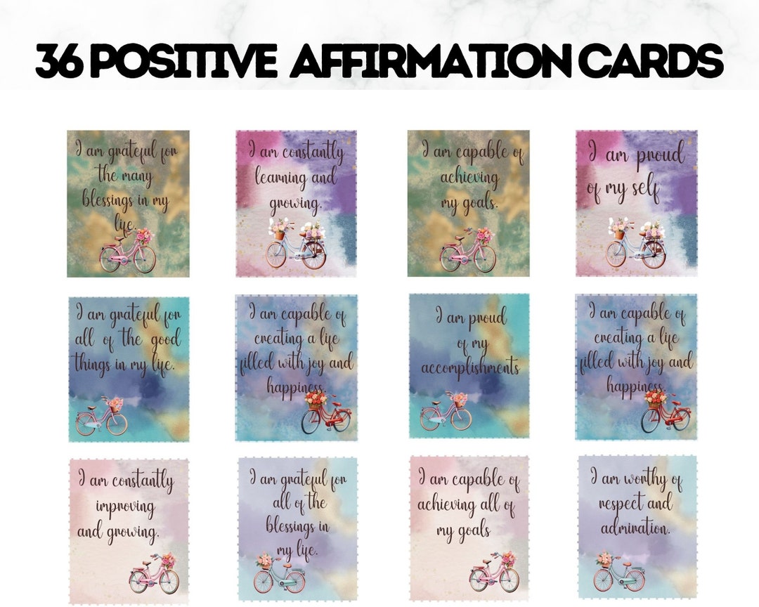 36 Positive Affirmation Cards Printable Vision Board Printable Law of ...