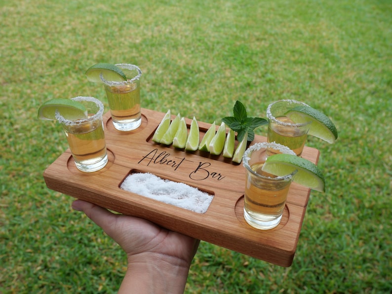 Personalized Tequila Shot Board-father's Day Gift-wooden Serving Tray ...