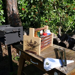 Handmade Personalized Wooden Barbecue Grill Caddy-father's Day Gifts ...