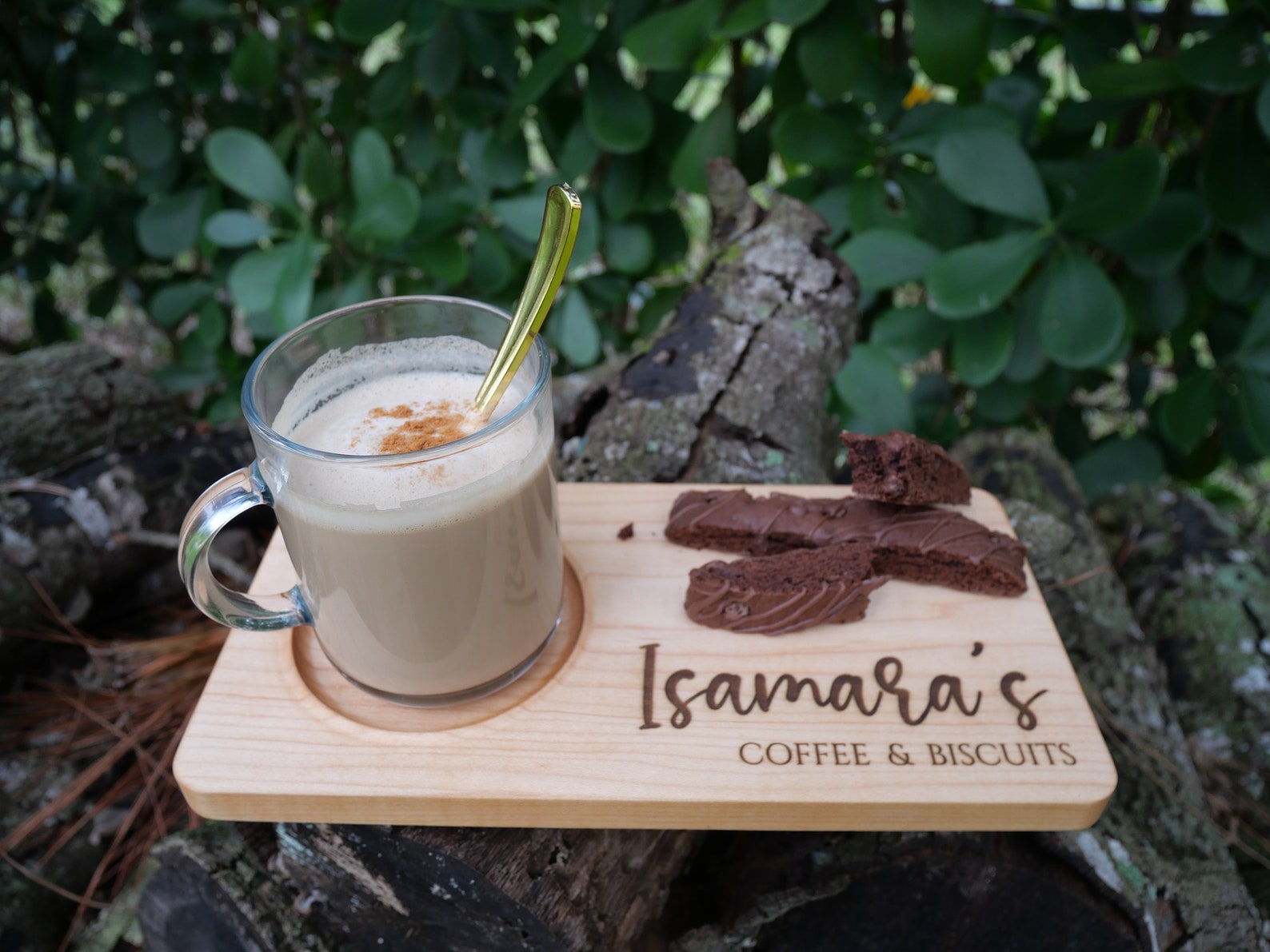 Personalised Coffee & Biscuits Boar-wooden Tea and Biscuit Tray ...