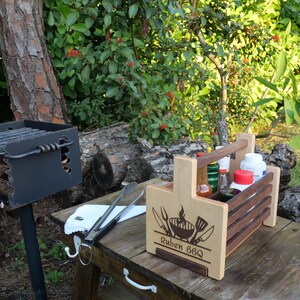 Handmade Personalized Wooden Barbecue Grill Caddy-father's Day Gifts ...