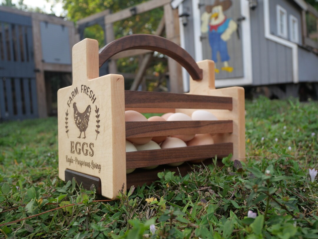 Personalized Wooden Egg Basket -fresh Eggs Collection Basket - Etsy