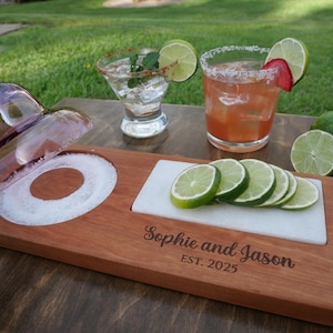 Personalized Cocktail Flight Board-cocktail Glass Rimmer Board ...