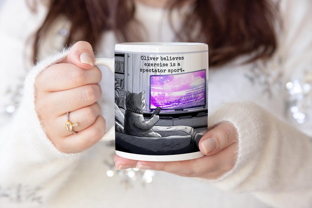Funny Cat Mug – Lazy Cat Lover, Spectator Sport - Etsy