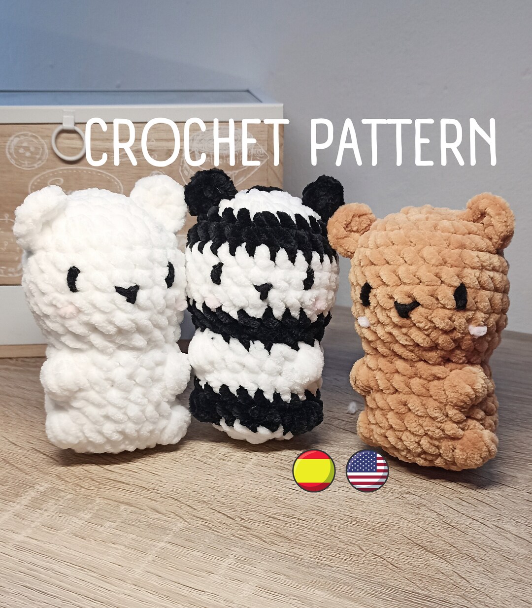 Crochet Pattern Panda Bear Amigurumi, Polar Bear, Brown Bear Low Sew / Amigurumi Bear Pattern - Etsy
