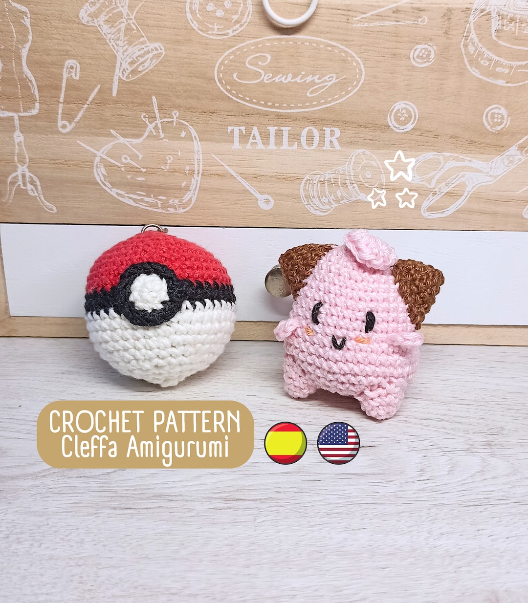 Cleffa Crochet Pattern / Cleffa Amigurumi / Spanish & English - Etsy