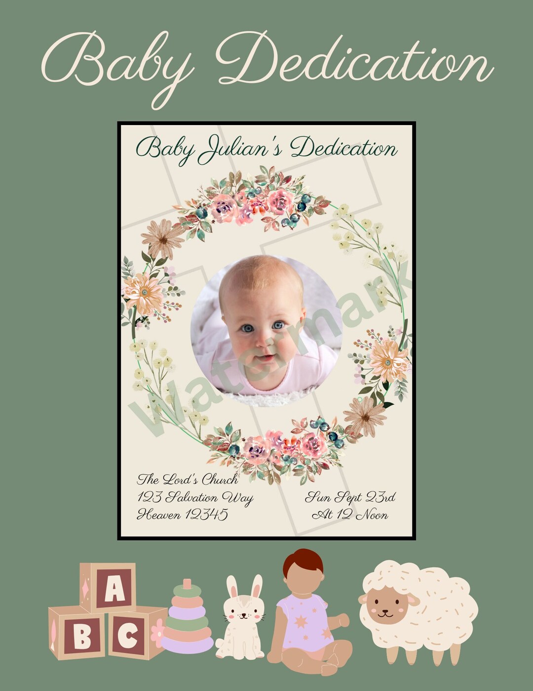 Baby Dedication / Baptism Invitation Announcement - Etsy