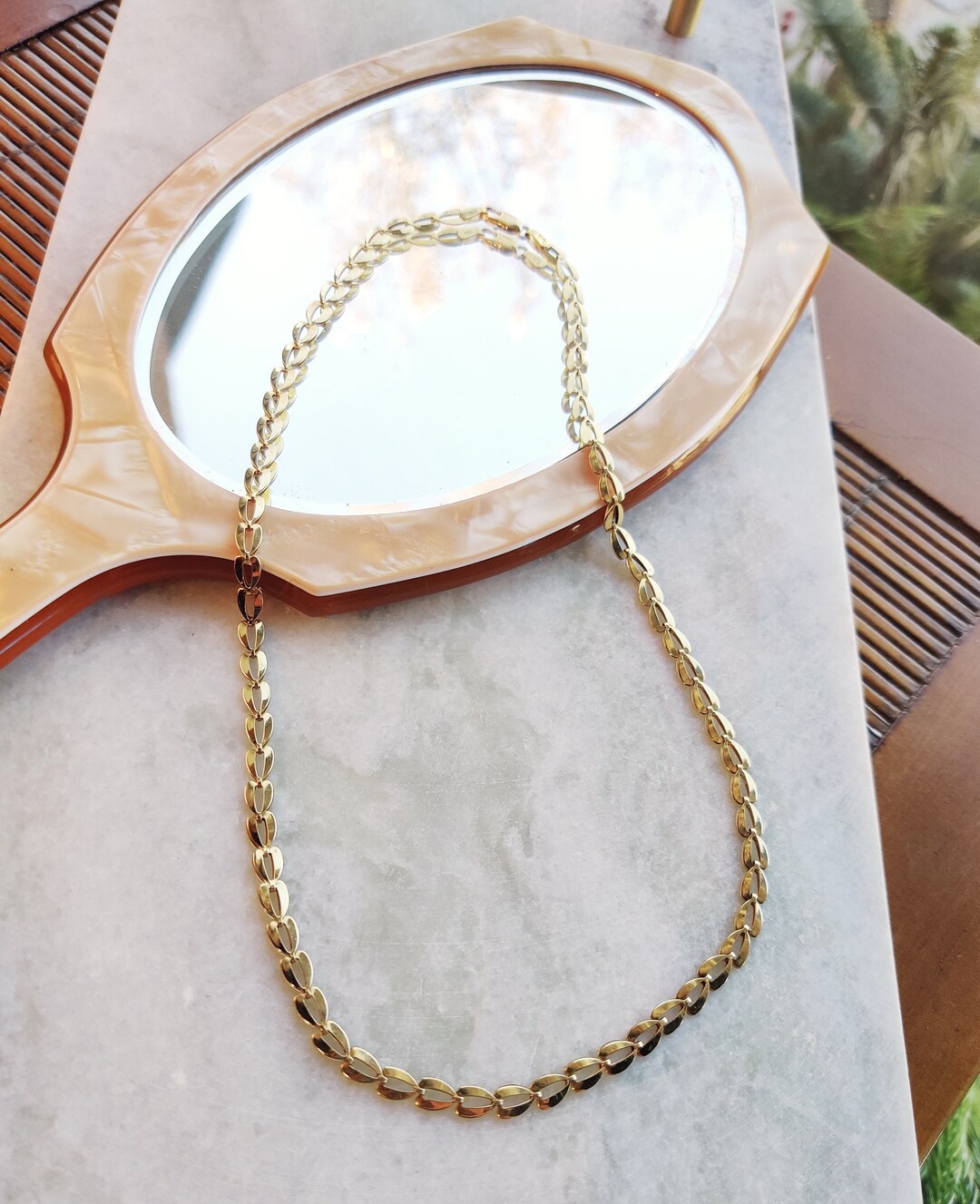 Estate 14k Open Link Chain Necklace - Etsy