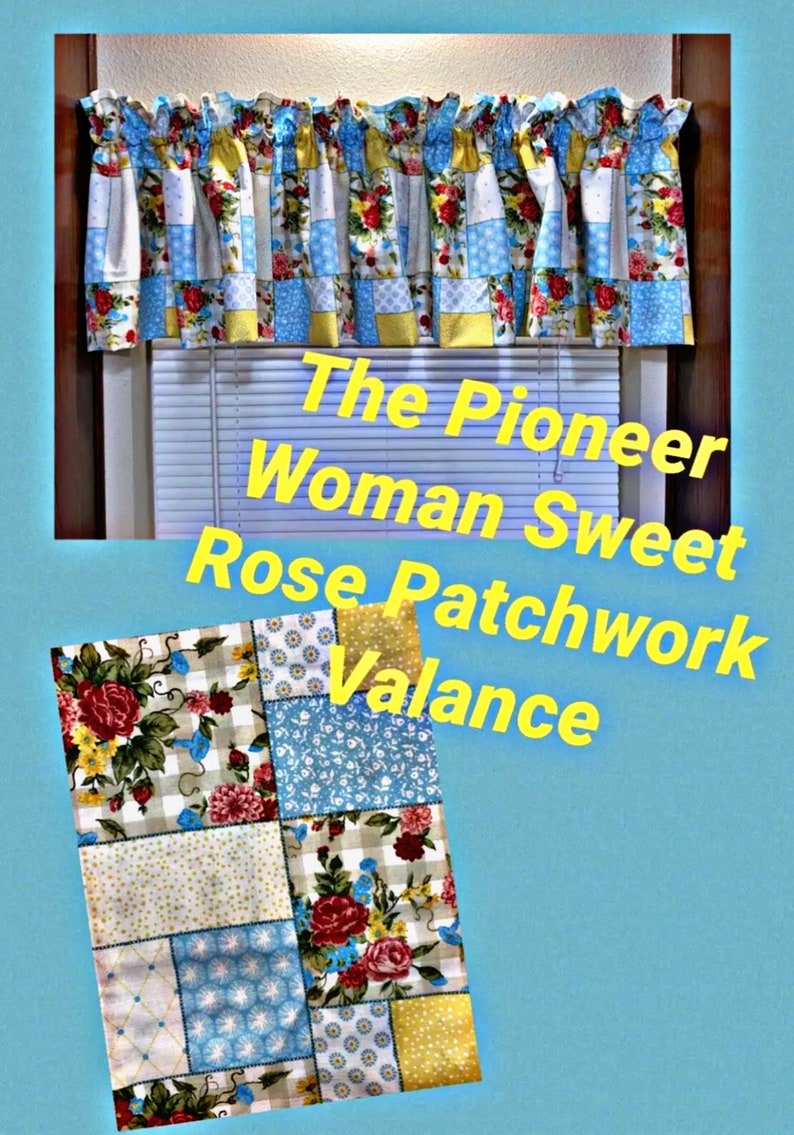1 (one) X Pioneer Woman Sweet Rose Patchwork Valance - Etsy