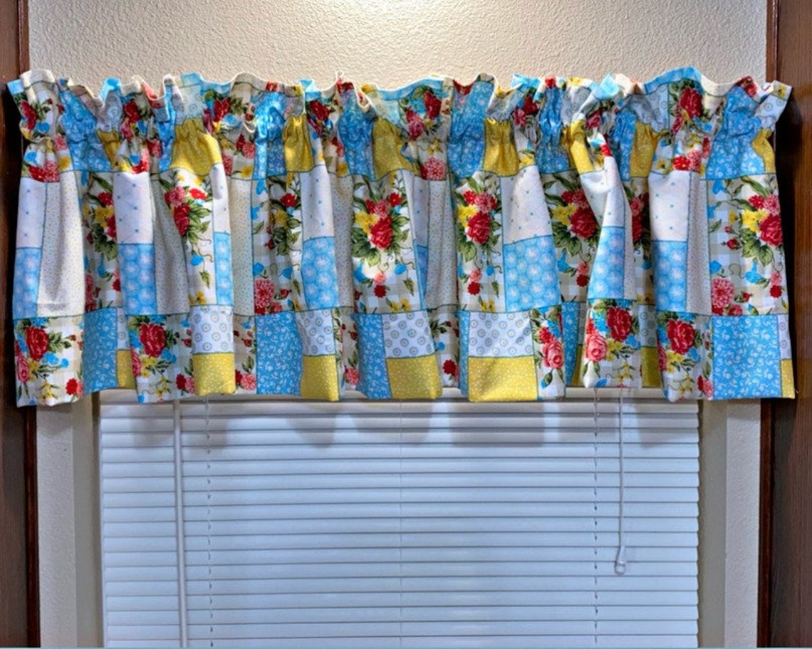 1 (one) X Pioneer Woman Sweet Rose Patchwork Valance - Etsy