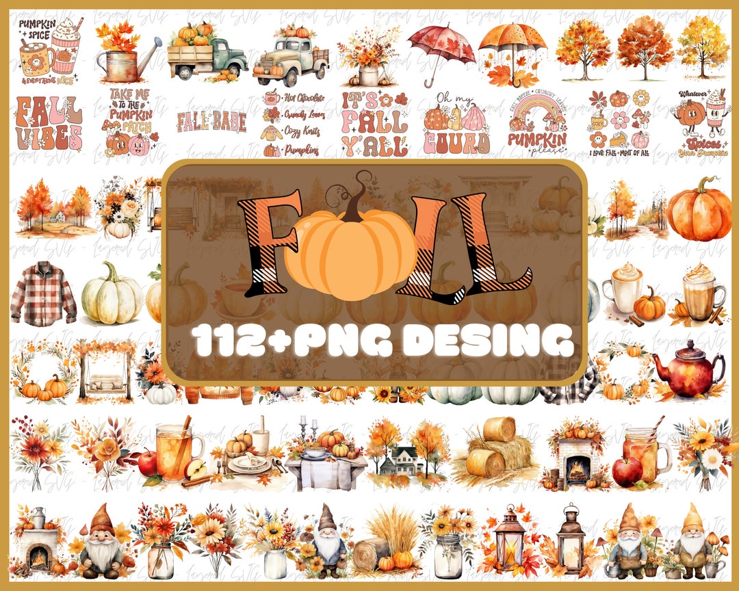112 Retro Fall Bundle PNG, Thanksgiving PNG, Fall Vibes PNG, Coffee Mug ...