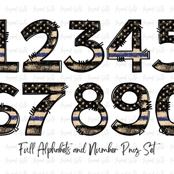 Thin Blue Line Font - Etsy