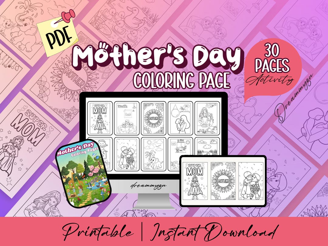 Mothers Day Coloring Page, Creative Keepsake for Moms, Perfect for ...