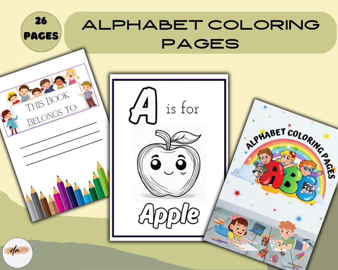 Alphabet Coloring Pages Digital Download, Perfect Preschool Homeschool ...