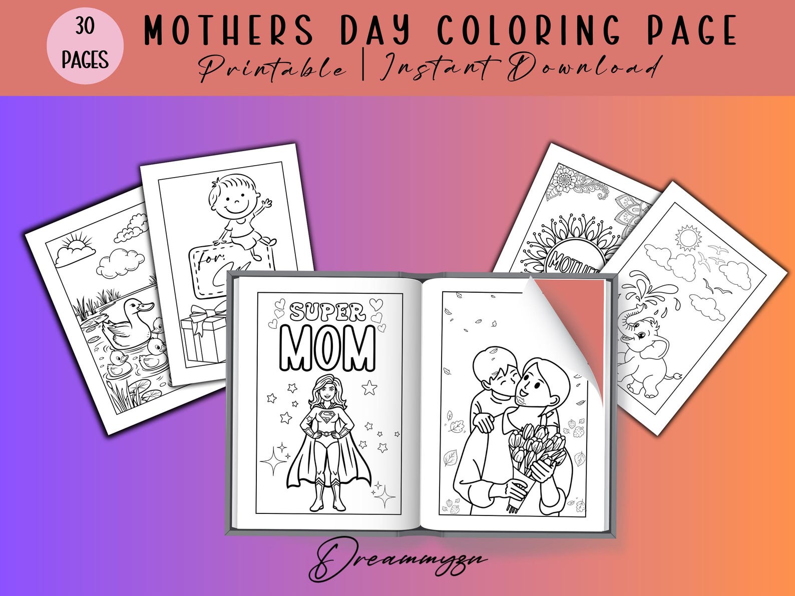 Mothers Day Coloring Page, Creative Keepsake for Moms, Perfect for ...