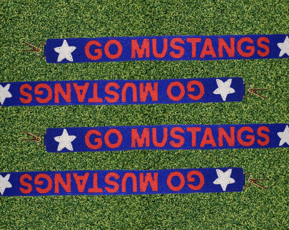 SMU Beaded Purse Strap | Go Mustangs Game Day Bag Strap Accessory - Etsy
